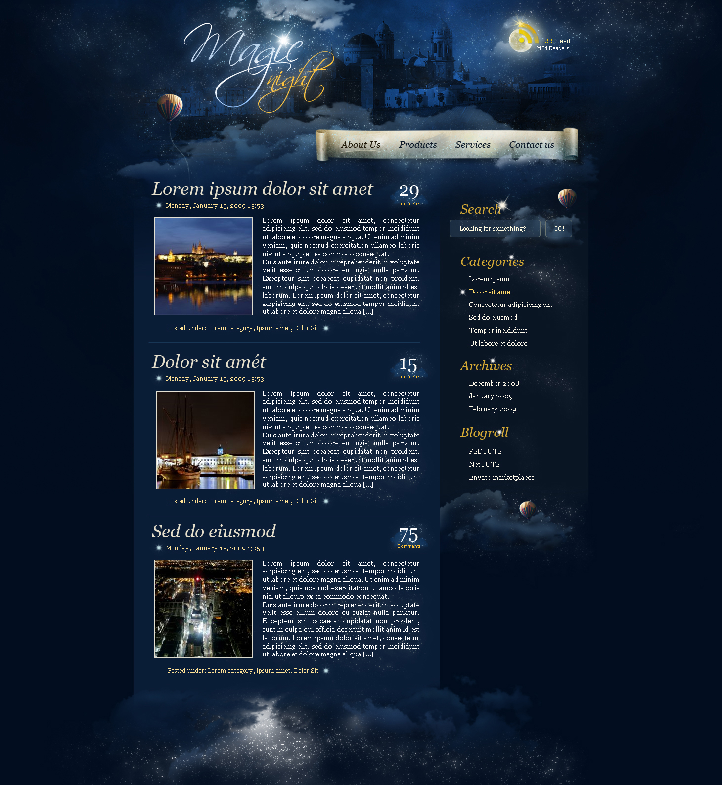 Create a Magic Night Themed Web Design from Scratch in Photoshop - Payhip