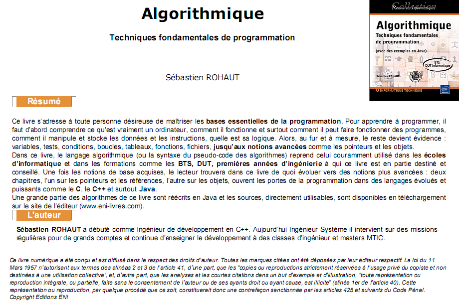 Algorithmique - Techniques fondamentales de programmation - Payhip