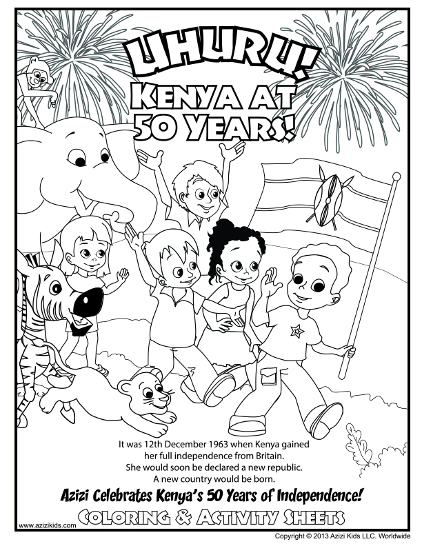 Kenya's 50 Years of Uhuru - Kids Coloring and Activity Sheets - Payhip