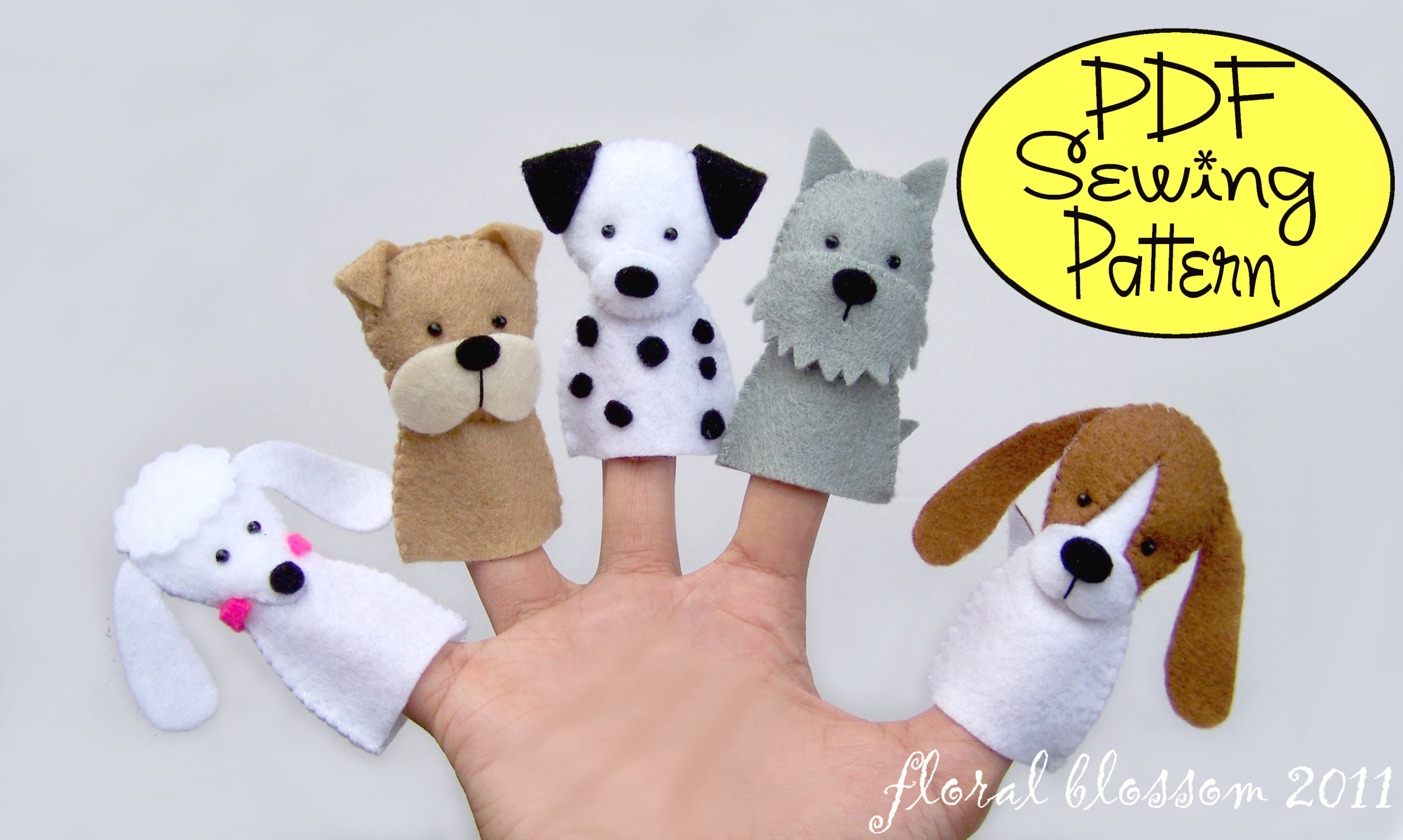Digital Pattern: Dogs Felt Finger Puppets - Payhip