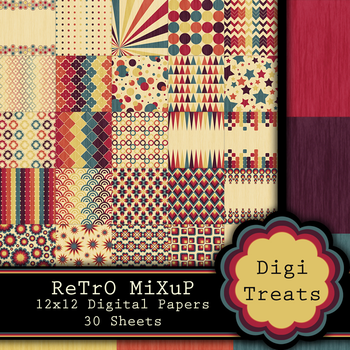 Retro Mixup, Digital Craft Paper Pack. - Payhip