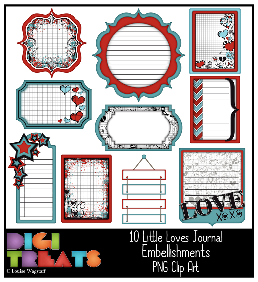 Little Loves journal blocks (PNG Clip Art) - Payhip