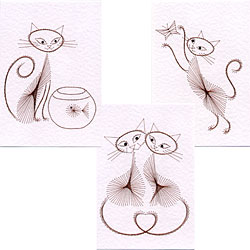 Fanciful Cats Set Stitching Card Patterns - Payhip