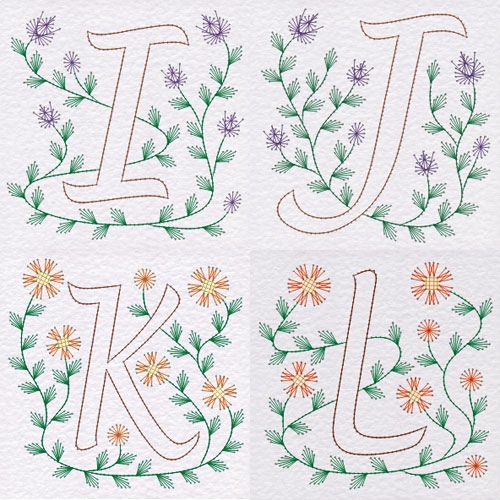 Initials Set I, J, K and L Square Stitching Card Patterns - Payhip