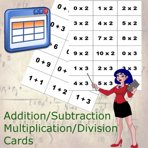 Addition/Subtraction/Division/Multiplication Cards - Payhip