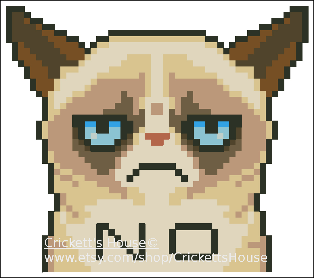 Geek Cross Stitch PDF Pattern. Grumpy Cat - No - Payhip