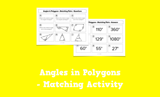 Angles in Polygons - Matching Activity - Payhip