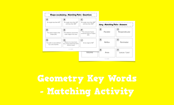 Geometry Key Words - Matching Activity - Payhip