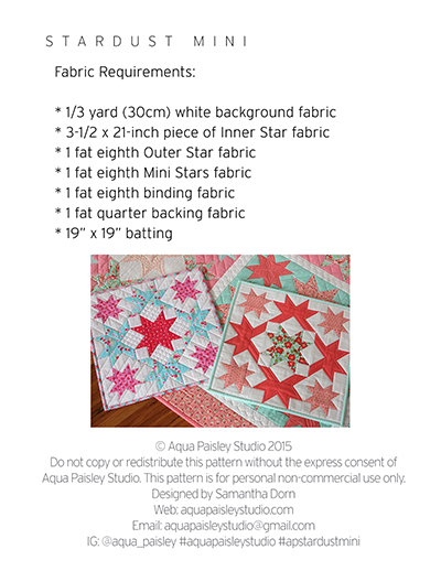 Stardust Mini PDF Quilt Pattern
