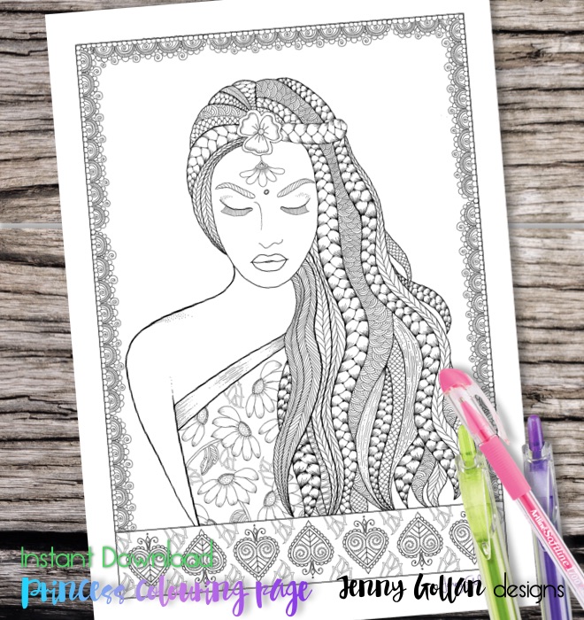 Printable Colouring Page Princess - Payhip