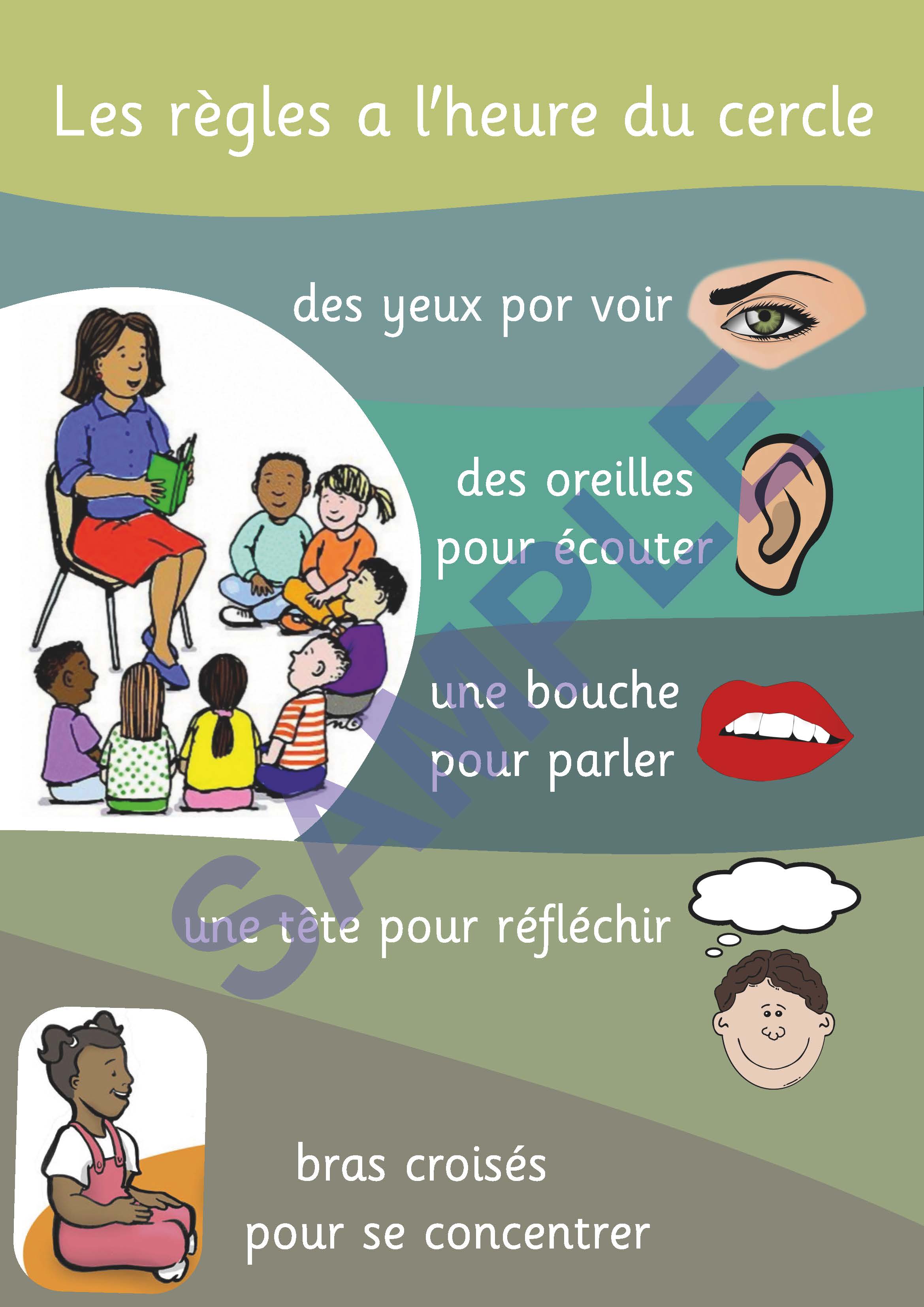Circle Time ,Carpet Time Display Rules Poster. A3 . French. Version 2 ...