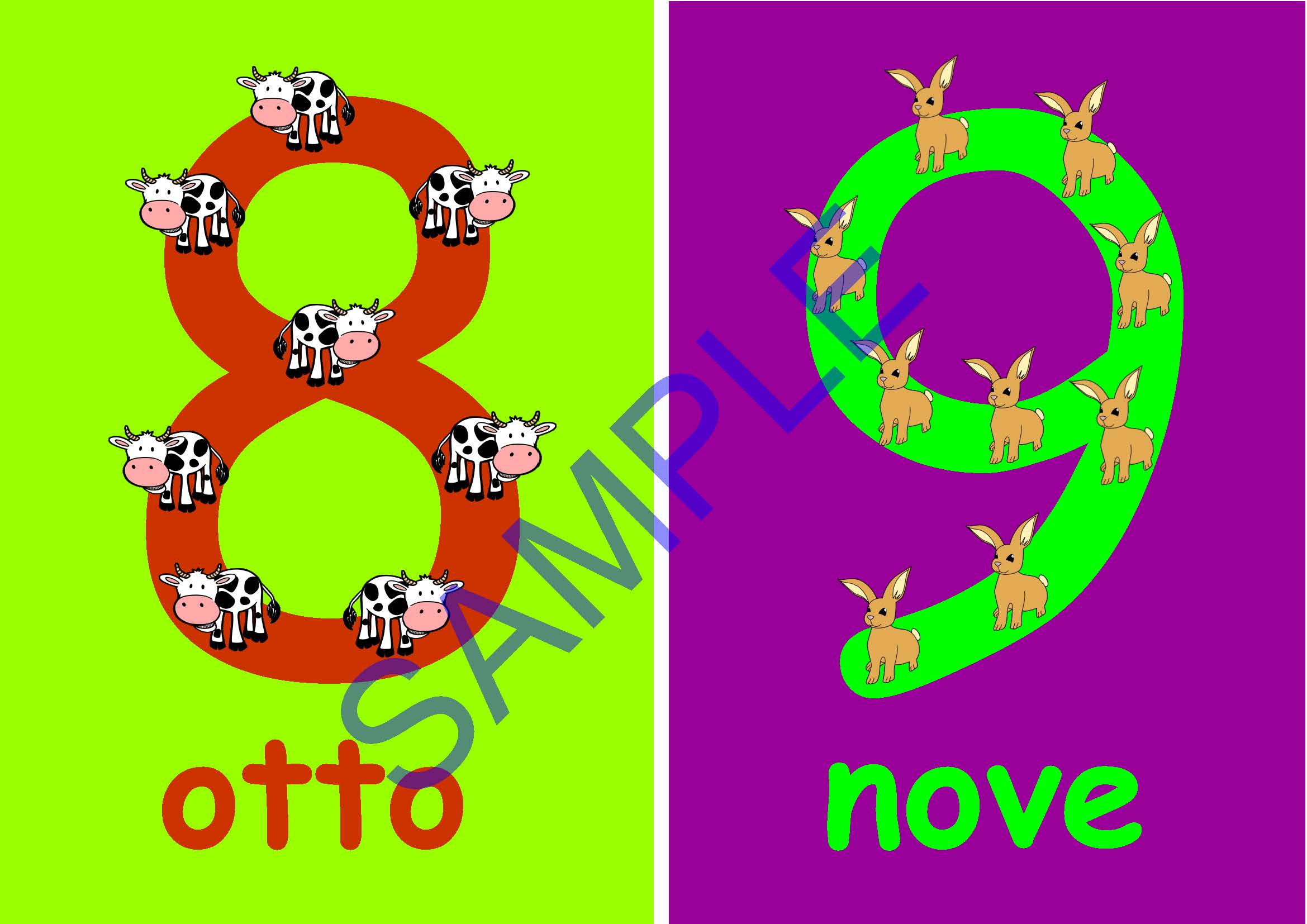 Italian Numbers Flashcards (0 to 10) for Younger Children . - Payhip