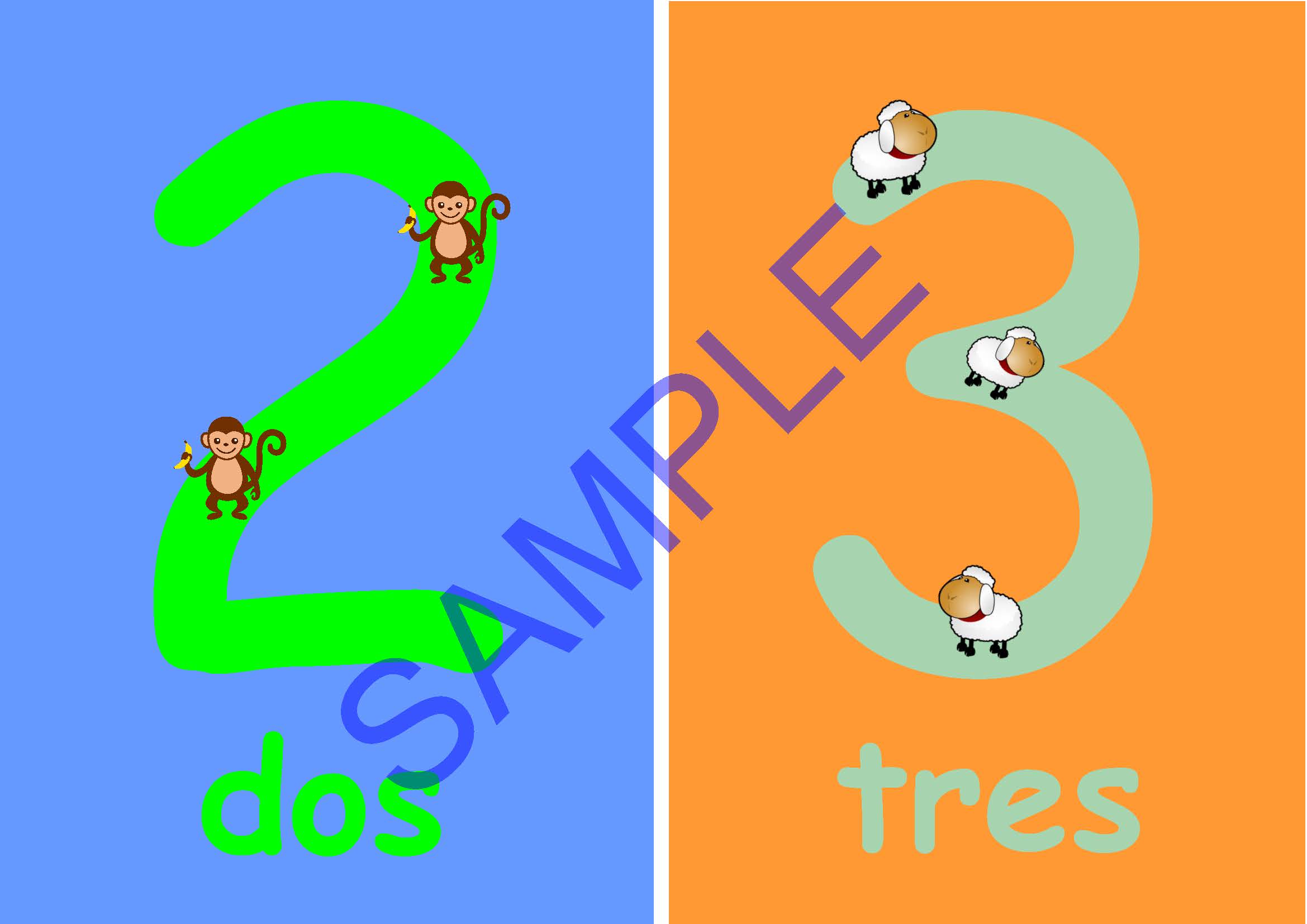 Spanish Numbers Flashcards (0 to 10) for Younger Children. - Payhip