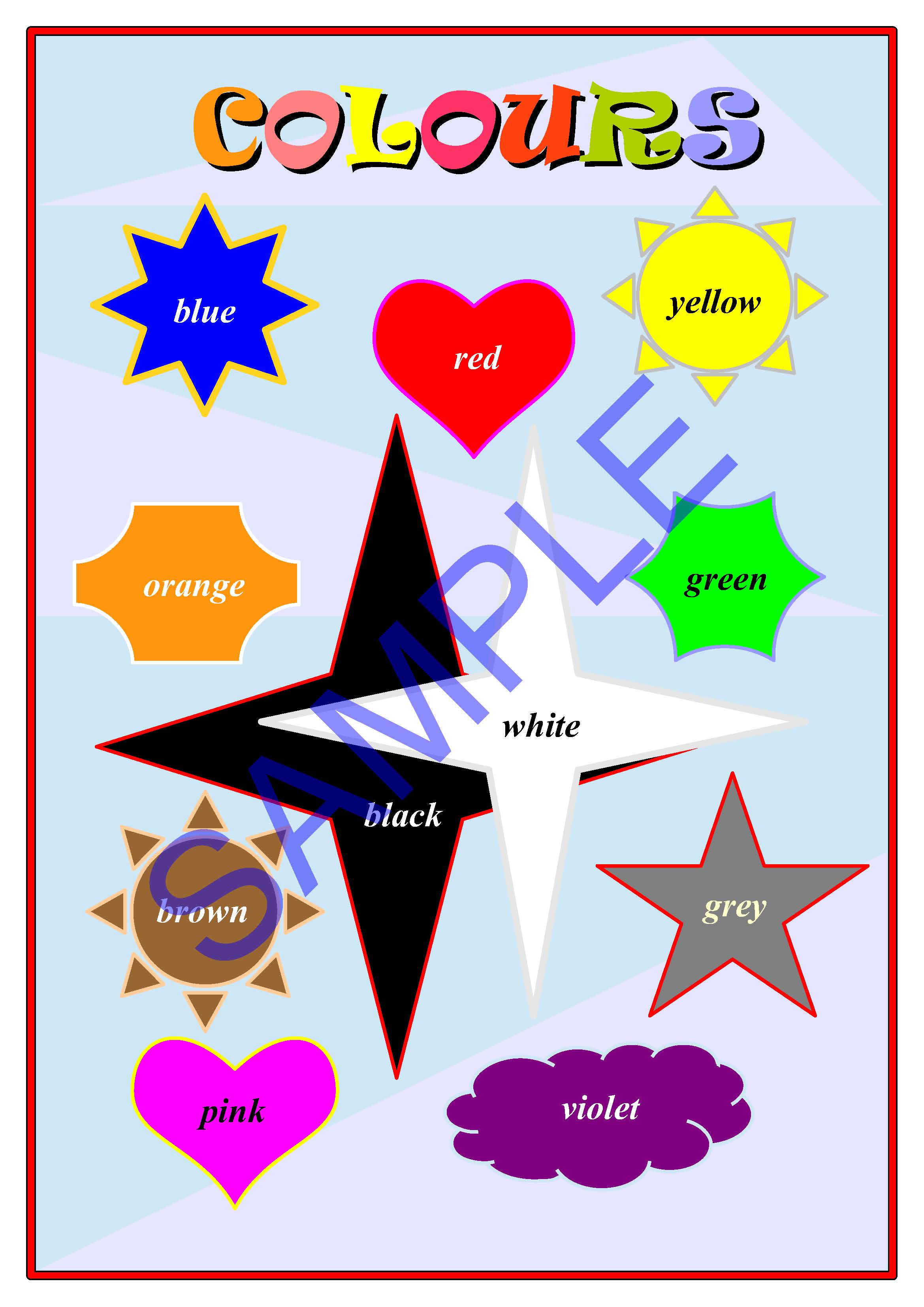 English colours Poster. A3 . - Payhip