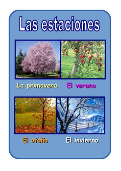 Spanish Poster about the seasons in blue. Las estaciones. - Payhip